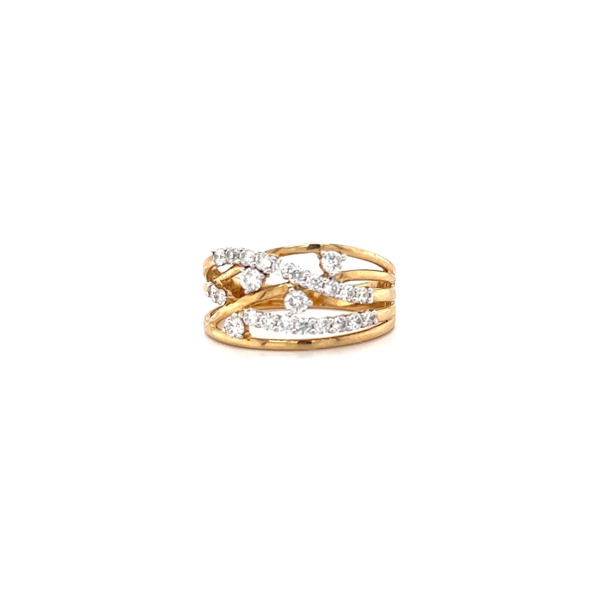 9ct Yellow Gold Diamond Dancer Ring | Customizable Design | Leskes ...
